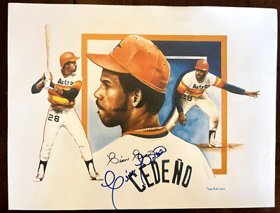 HOUSTON ASTROS TODD ALAN 9 X 12 COLOR PRINT CESAR CEDENO AUTOGRAPH | eBay