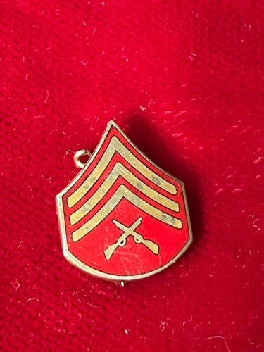 Marine Corps Sergeant Sgt E-5 Rank Insignia Enamel Lapel Hinge Pin .75 ...