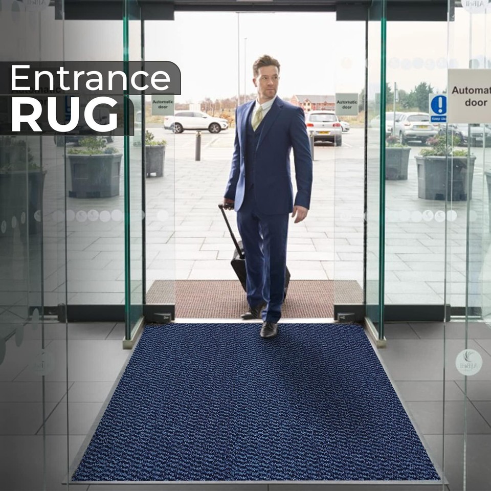 LARGE HEAVY DUTY NON SLIP RUBBER BACK BARRIER DOOR MAT KITCHEN HALLWAY ...