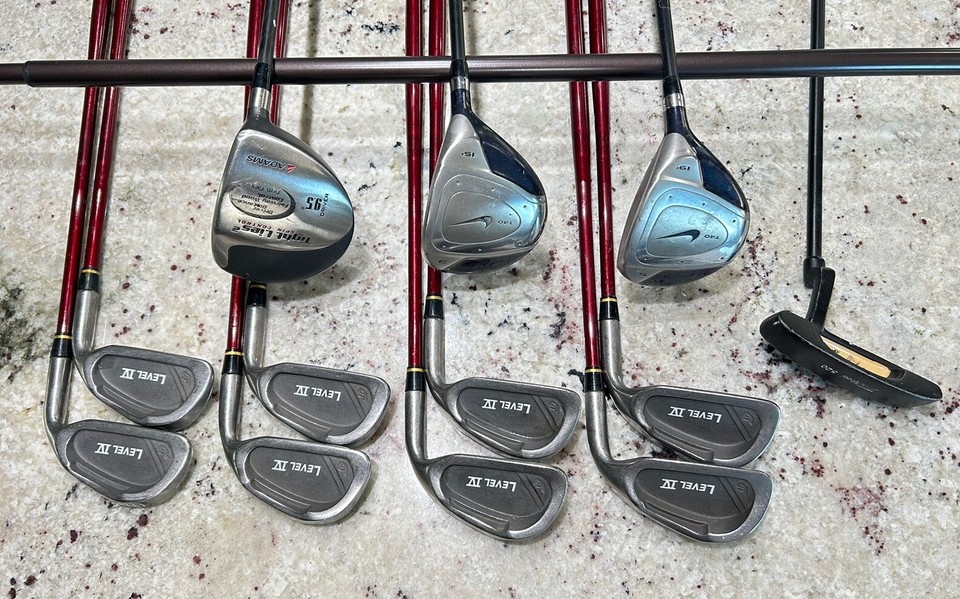 Adams Driver Nike Woods Complete Golf Club Set Irons Putter Mens RH ...