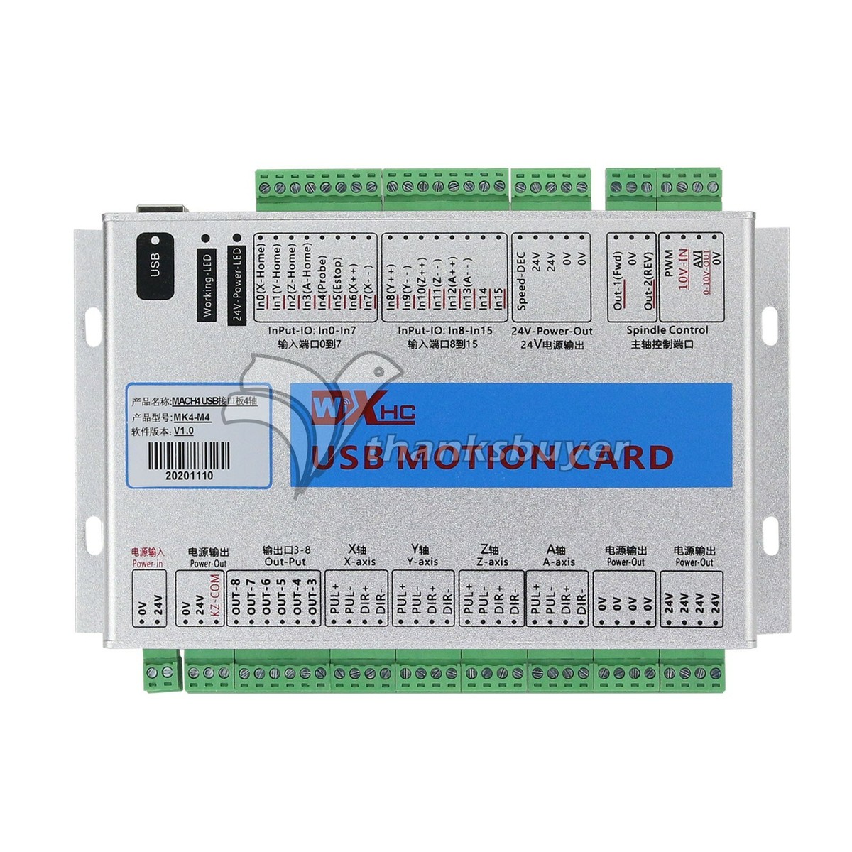 Mach4 Cnc Xhc Mach4 Motion Control Card Cnc Controller Usb 3/4/6 Axis