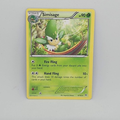 Pokemon Simisage 6/162 BREAKthrough Rare Stage 1 Grass TCG Card | eBay