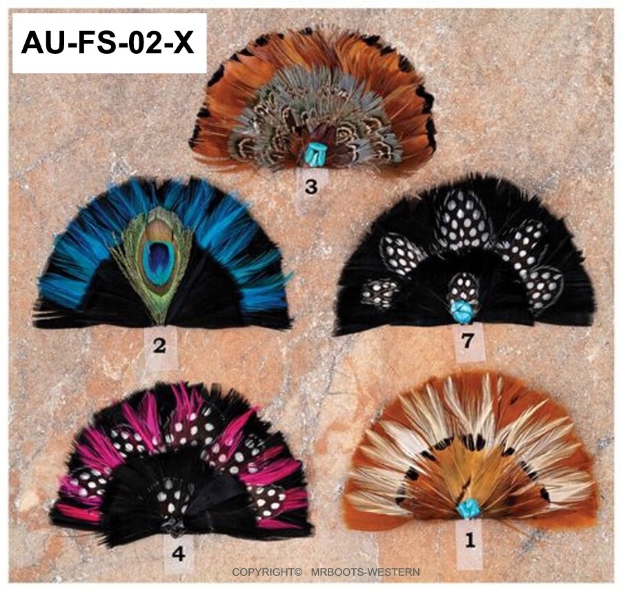 AU-FS-02-X Feather Hat Crest Accents for Cowboy Hats | eBay