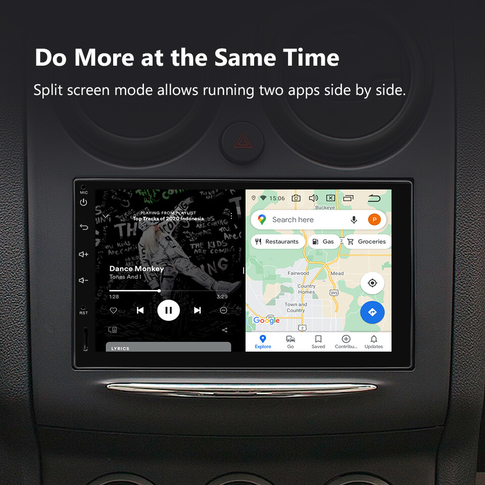 CAM+DVR+OBD+Q04SE Double 2Din Car Stereo Carplay Android 10 8-Core 7 ...
