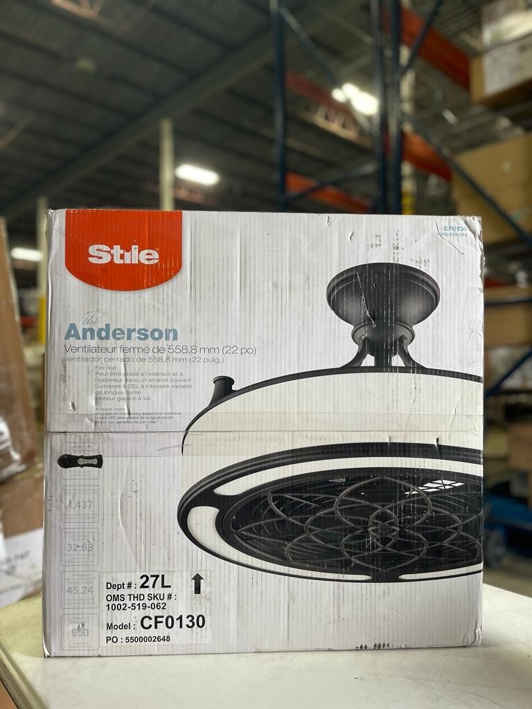 Anderson 22 In Indoor Outdoor Ceiling Fan With Integrated Led Light Kit ...