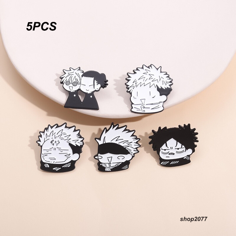 5PCS Gojo Satoru Gojo Enamel Pins Jujutsu Kaisen Pins Fushiguro Megumi ...