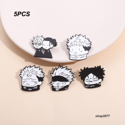 5PCS Gojo Satoru Gojo Enamel Pins Jujutsu Kaisen Pins Fushiguro Megumi ...