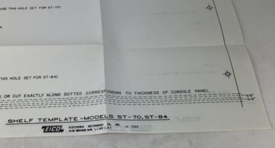 Eico Shelf Template St70 St84 St40 St 96 St97 Original Jo1222 | eBay