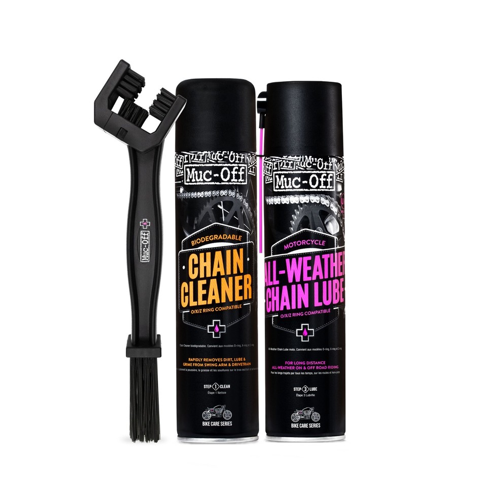Muc-Off Motorcycle Chain Care Kit Chain Cleaner All Weather Lube ...