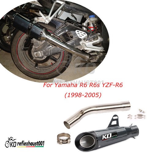 For Yamaha R6 R6s YZF-R6 Motorcycle Exhaust Middle Link Pipe Vent Tube ...