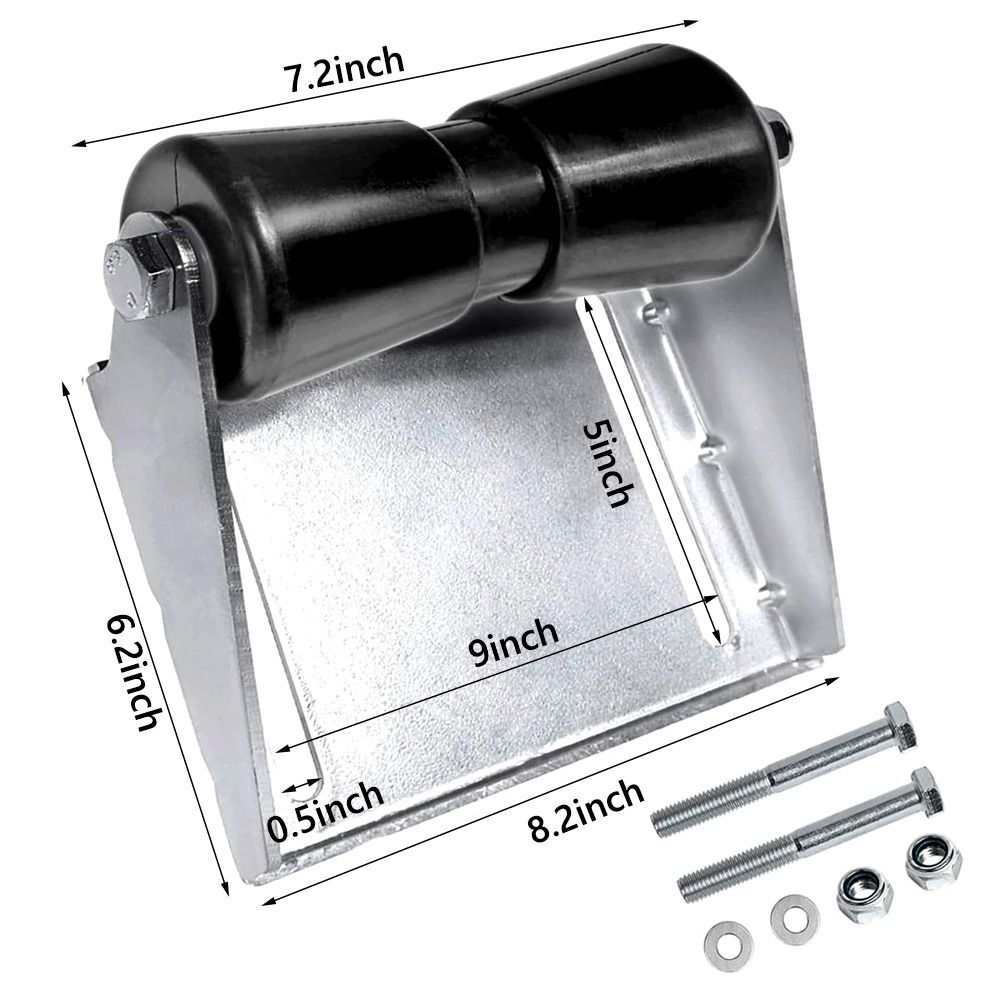 Trailer Bunk Roller 12-Inch Boat Trailer Keel Roller With Brackets ...