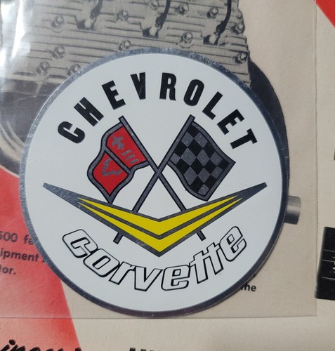 Vintage NOS Chevrolet CORVETTE Sticker V8 Muscle Car Auto Racing scca ...