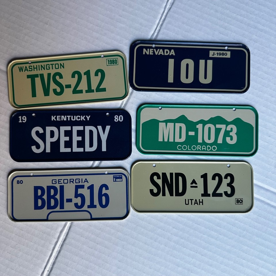 Vintage Lot of 50 US State Mini Bicycle License Plates Post Cereal 1980 ...