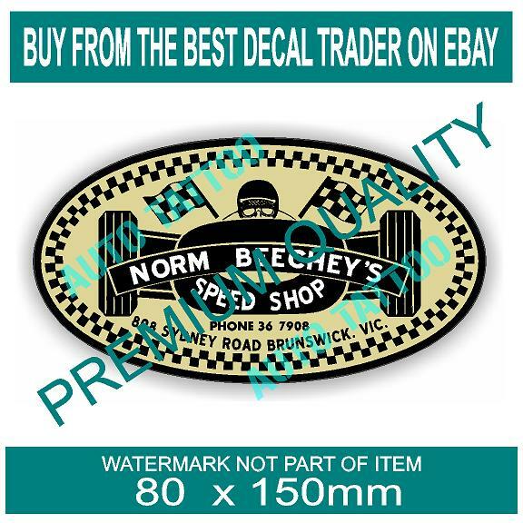 NORM BEECHEY'S SPEED SHOP Decal Sticker Retro Vintage Hot Rod Rat Rod ...
