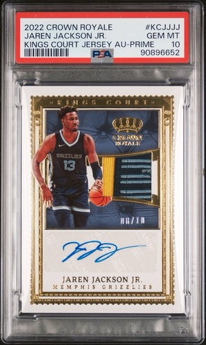 Jaren Jackson Jr. Kings Court Crown Royale Patch Auto 2022 /10 PSA 10 ...