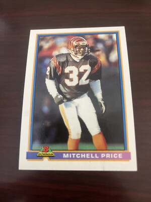1991 Bowman Mitchell Price #87 Cincinnati Bengals Tulane Green Wave | eBay