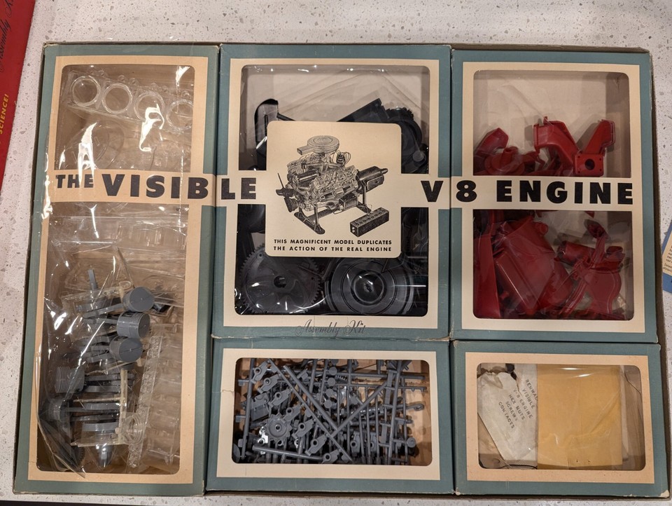 Vintage 1960s Renwal Model The Visible V8 Engine Model Assembly Kit ...