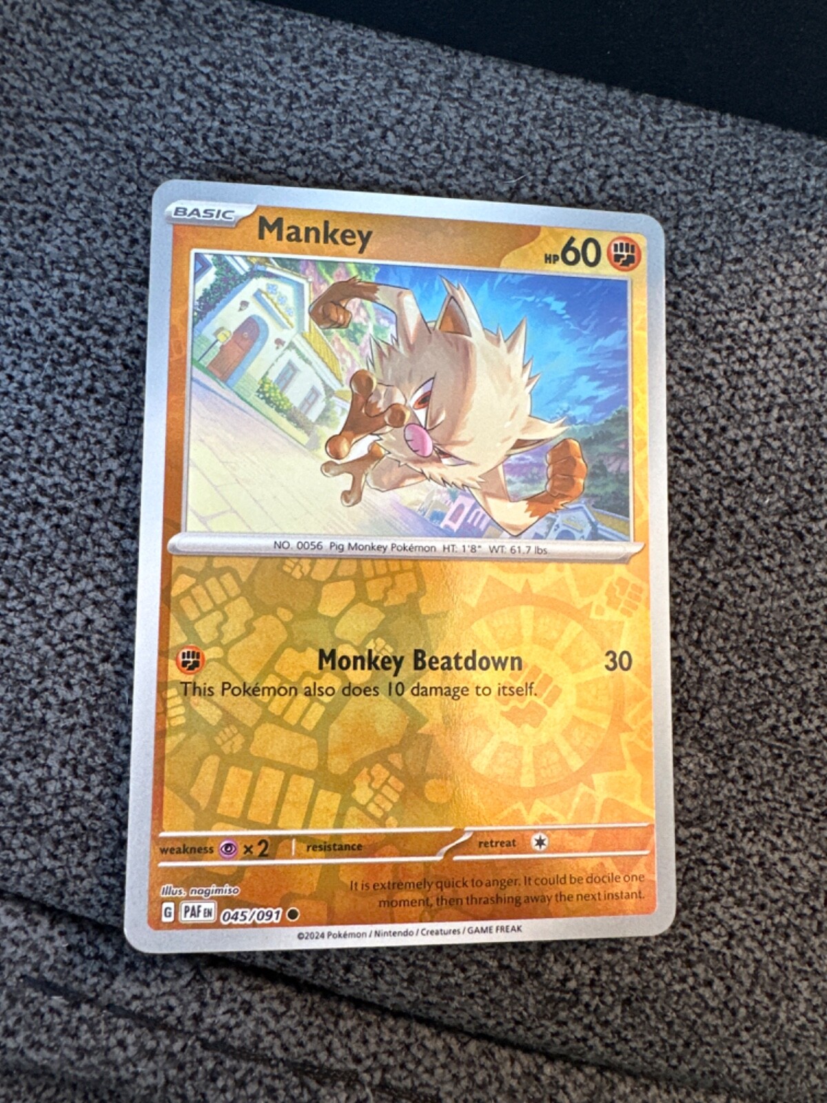 Mankey Reverse Holo 107/198 Scarlet & Violet Base Set Pokémon TCG ...