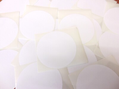 Pack Of 18 88mm Round Circular White Paper Stickers Sticky Self ...