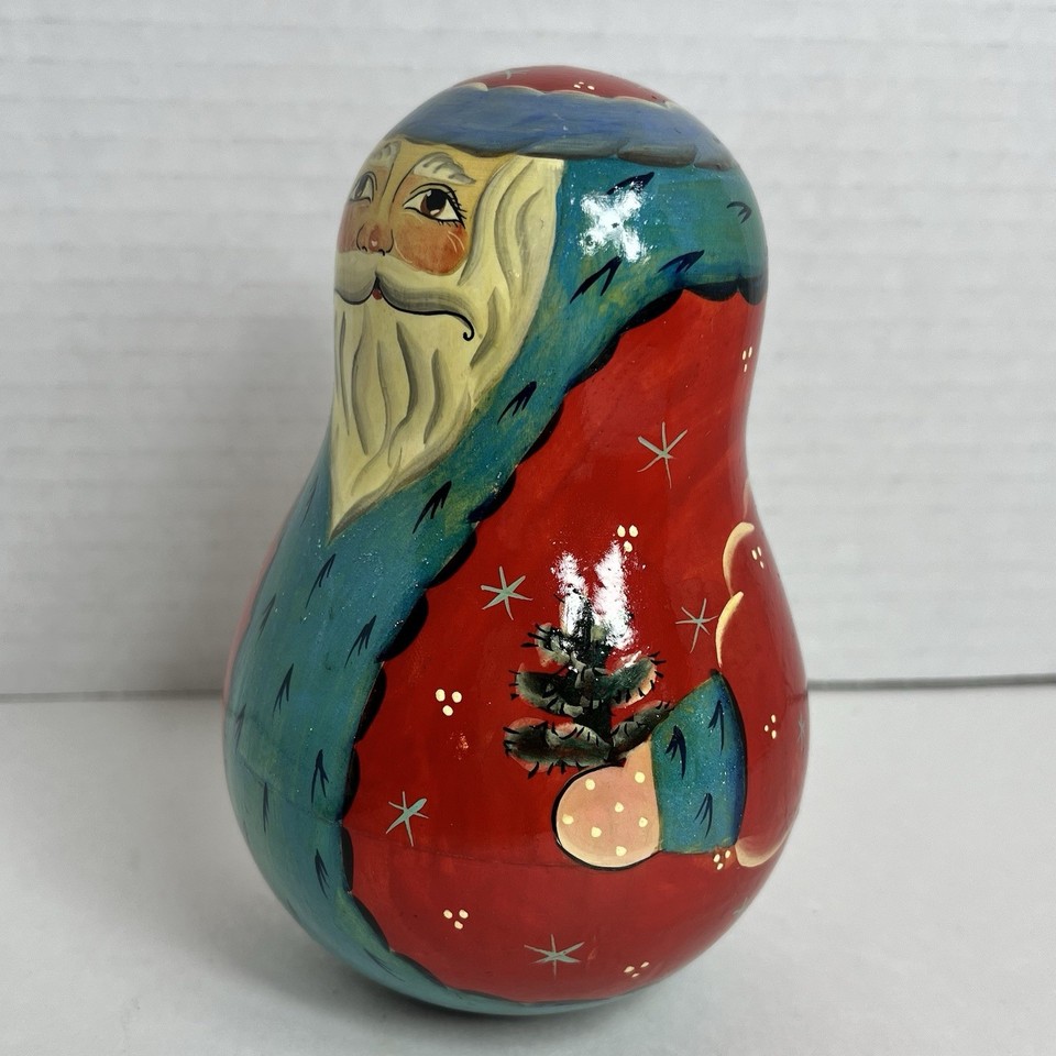 Vintage Roly-poly Musical Wobbly Santa Clause Russian Doll/Toy, Hand ...