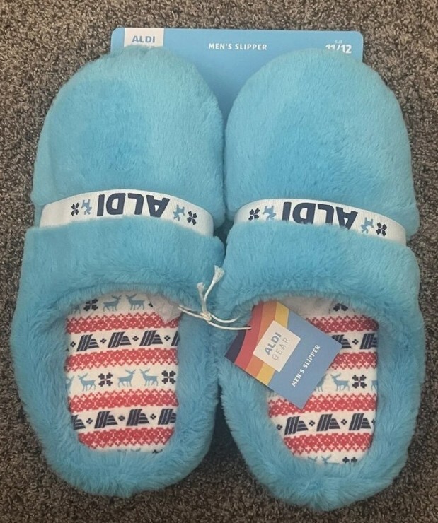 Men's Aldi Gear Light Sky Blue Stripe Slippers Size 13 - Limited ...