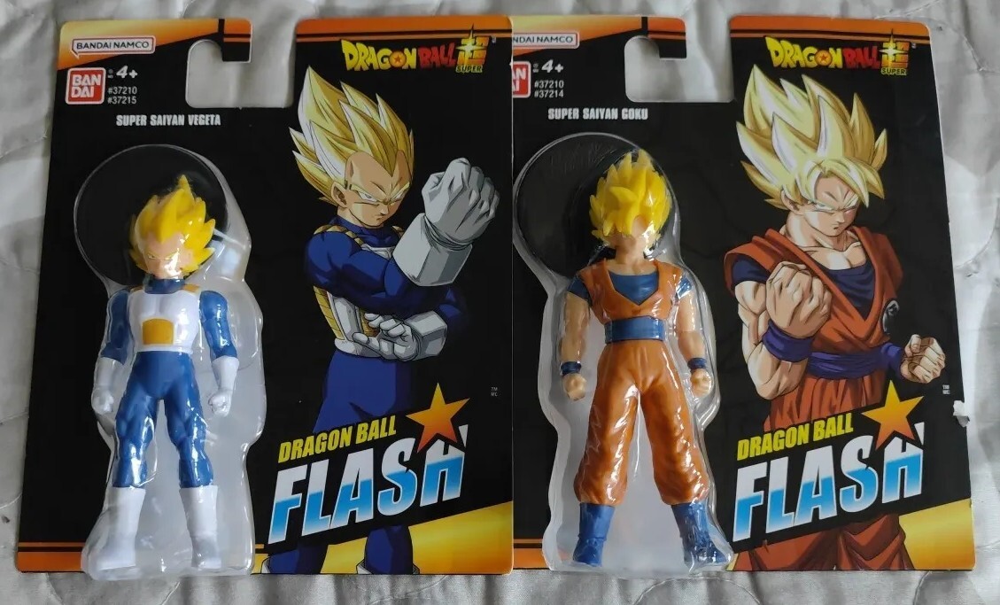 DRAGON BALL Z Flash Super Saiyan Vegeta & Goku 4” Action Figure Set Of ...