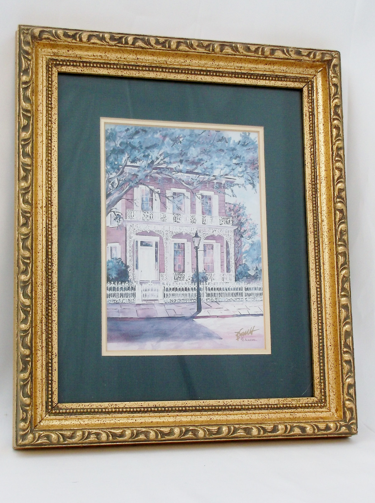 Victorian Home Watercolor B. Sumrall Lithograph-Signed/Matted/Framed-11 ...