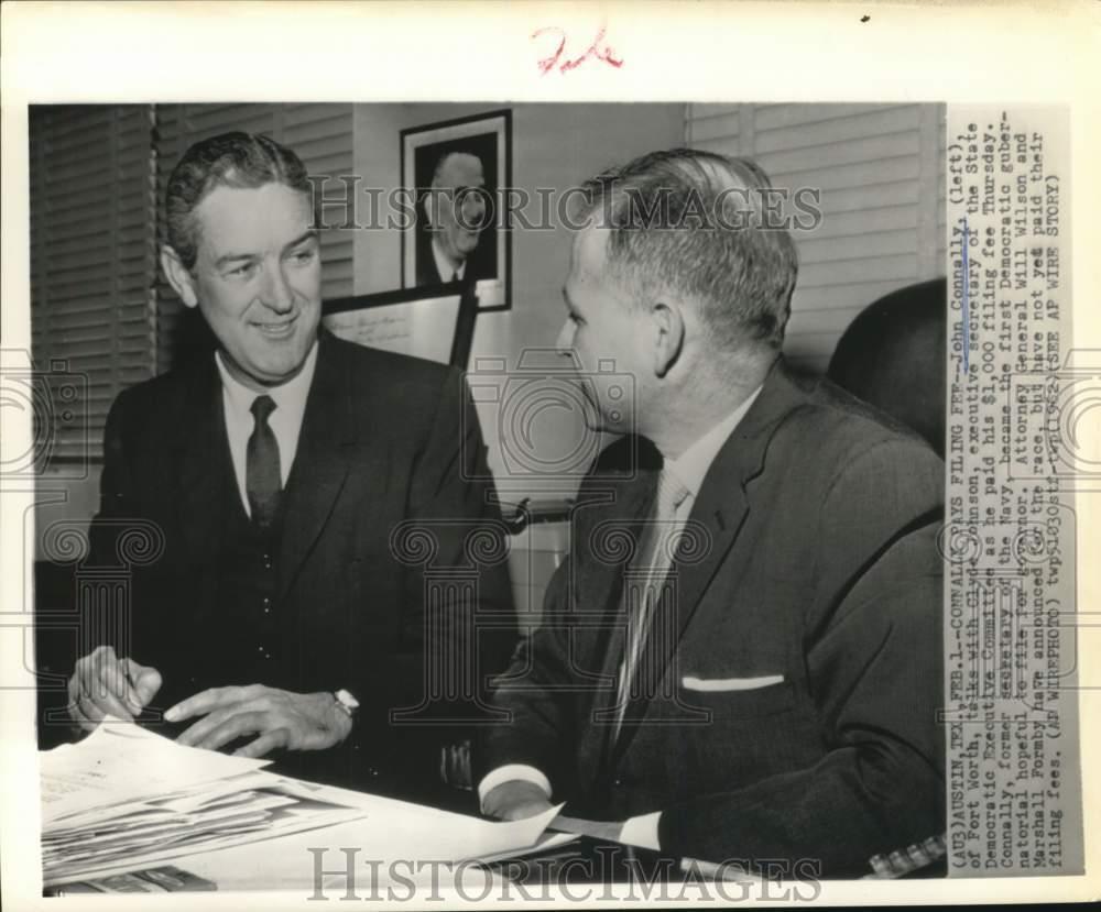 Connally Governor Of Texas Booker T. Bonner's Agreement With Governor