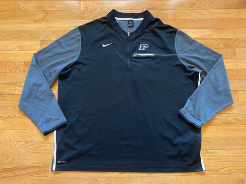 Nike Purdue Boilermakers Team Issue Mens Sz 3XL Black 1/4 Zip Dri-Fit ...