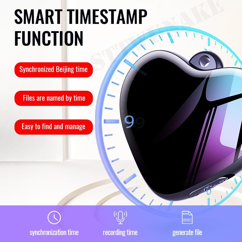 Mini voice activated recorder hidden necklace recording listening spy ...