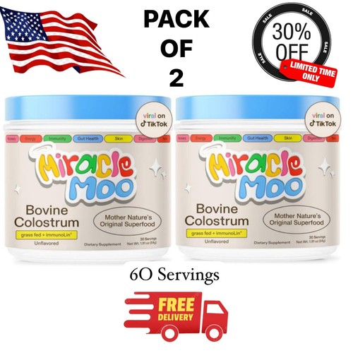 Miracle Moo Mother Natures Bovine Colostrum grassfed+ immunolin ...