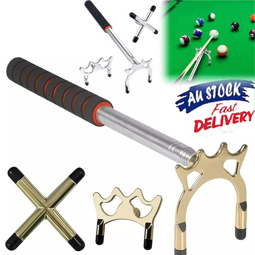 4PCS Pool Snooker Billiard Table Cue Rest Cross and Spider Jigger Brass ...