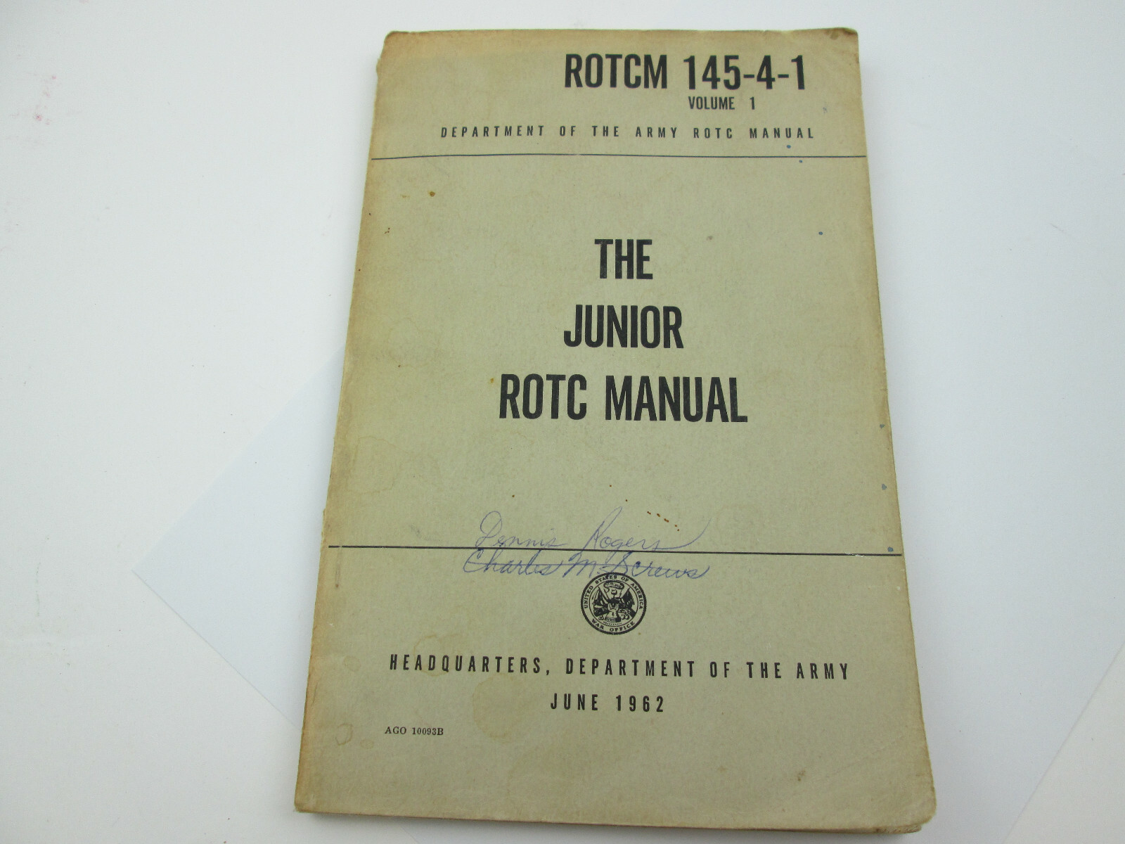 Vintage 1962 The Junior ROTC Manual Army ROTCM 145-4-1 Volume 1 PUL295 ...