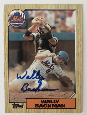 Wally Backman Signed Autographed 1987 Topps #48 Baseball Card New York ...