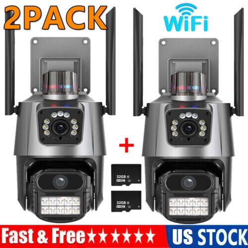 1/2X 8MP 4K Wifi Security Camera Dual Lens Zoom Outdoor PTZ IP Night ...