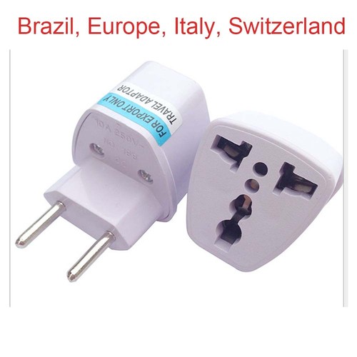 Universal Travel Power Plug Adaptor TO EU ITALY SWITZERLAND Brazil ...