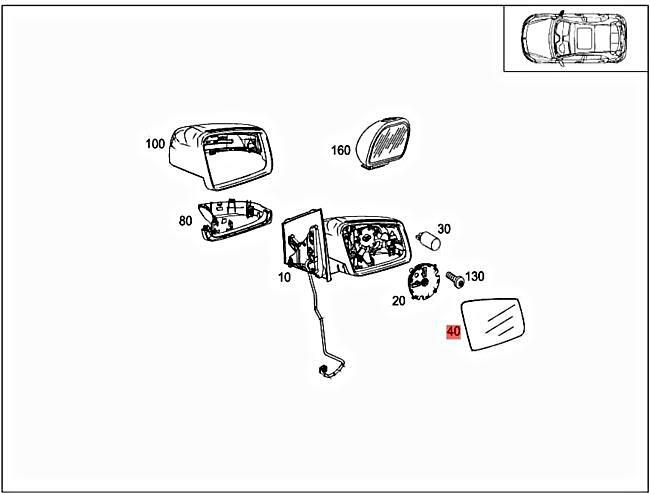 Genuine MERCEDES BBDC W242 C117 W176 X117 Mirror glass 2468100221 | eBay