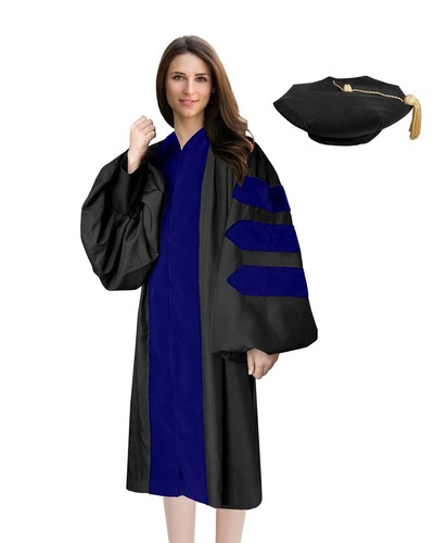 Unisex Deluxe Doctoral Graduation Gown and Doctoral Tam 8 Sided ...