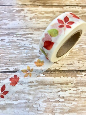 Fall Leaves Washi Tape Papercraft Planner Supply Cards Envelope Autumn ...