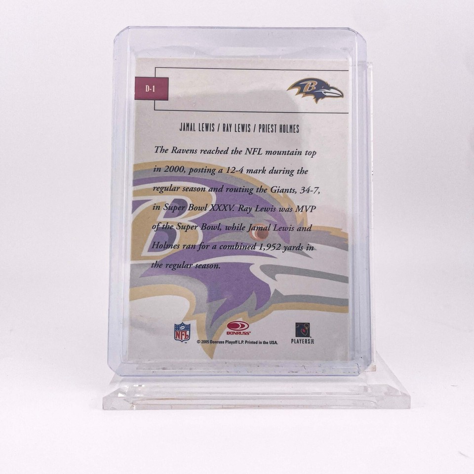 Jamal Lewis Ray Lewis Priest Holmes- 2005 Donruss Throwback Threads ...