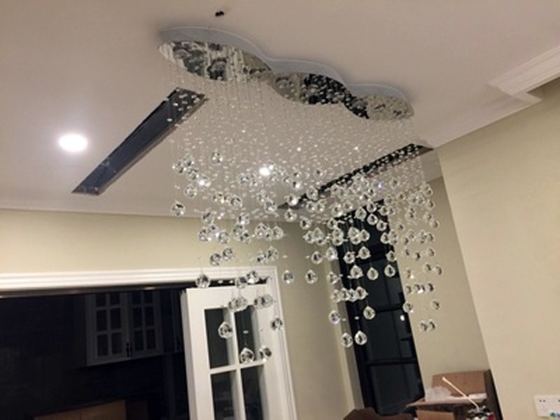 LED Modern Clear Rain Drop Ceiling Crystal Chandelier Lighting for ...
