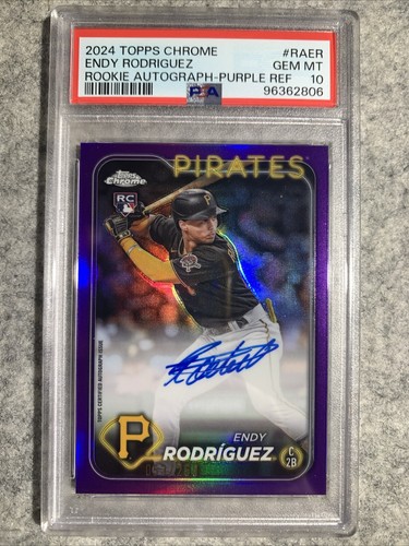 ENDY RODRIGUEZ 2024 Topps Chrome /250 Rookie Autograph Purple Refractor ...
