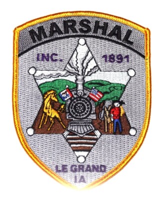 LE GRAND-MARSHALL-IOWA Sheriff Police Patch RR RAILROAD TRAIN STEAM ...