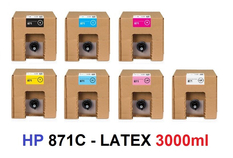 7 x Original Ink HP LATEX 310 315 330 360 365 570 / No. 871C 3000ml ...