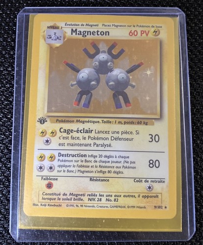 Carte Pokemon MAGNETON 9/102 Holo Set de Base EDITION 1 Wizards FR | eBay