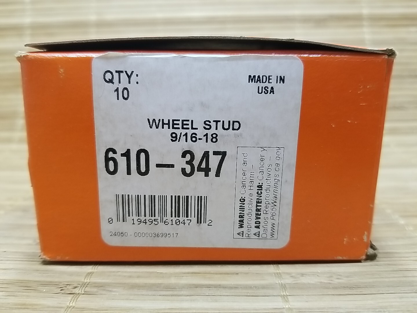 Dorman Wheel Stud 9/16-18 ~ Part #610-347 ~ 10 Count Box ~ NEW ~ FREE ...