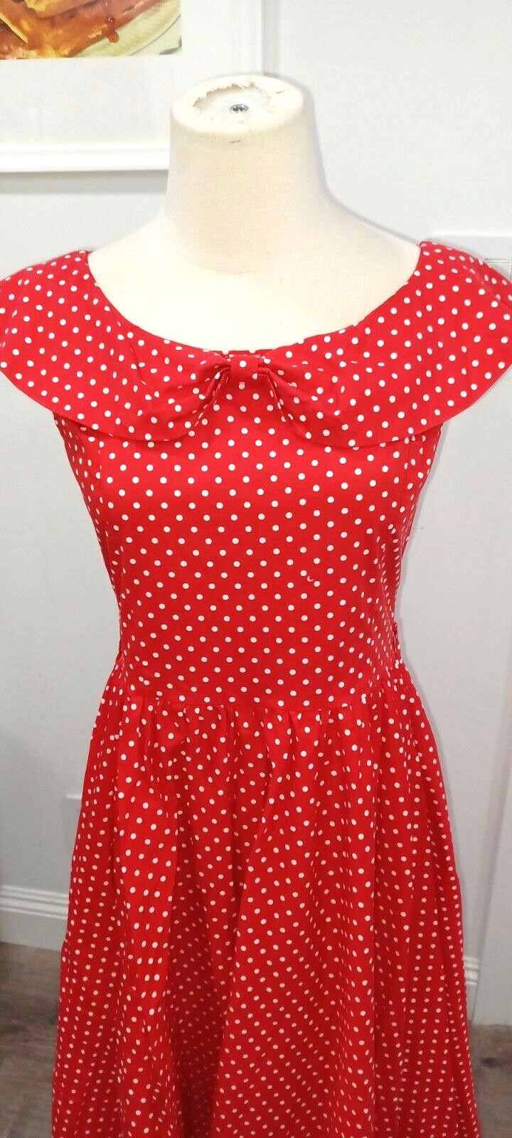 Retro Pin Up Rockabilly Dress Red White Polka Dot Fit… - Gem