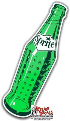 SPRITE#5) 12"X3.3" SPRITE BOTTLE SODA DECAL POP VENDING MACHINE COOLER ...