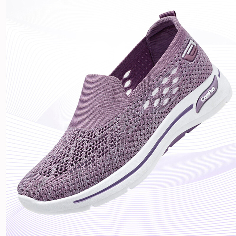 Ladies Womens Slip On Memory Foam Casual Smart Walking Work Trainers ...