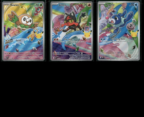 2026 Pokemon Mega Evolution First Partner Promo 3 Card Lot Rowlet ...